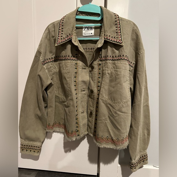 Zara | Jackets & Coats | Zara Embroidered Jacket | Poshmark